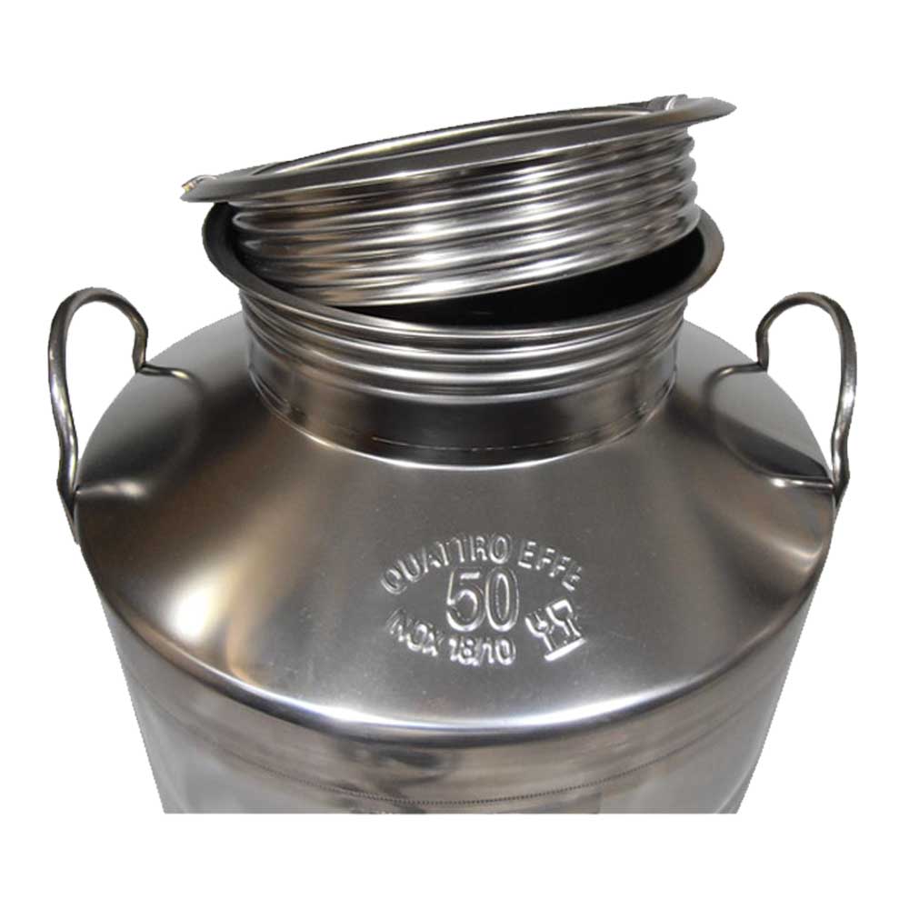 Seamed Inox container with screw lid 50L Quattro Effe - Moraitis